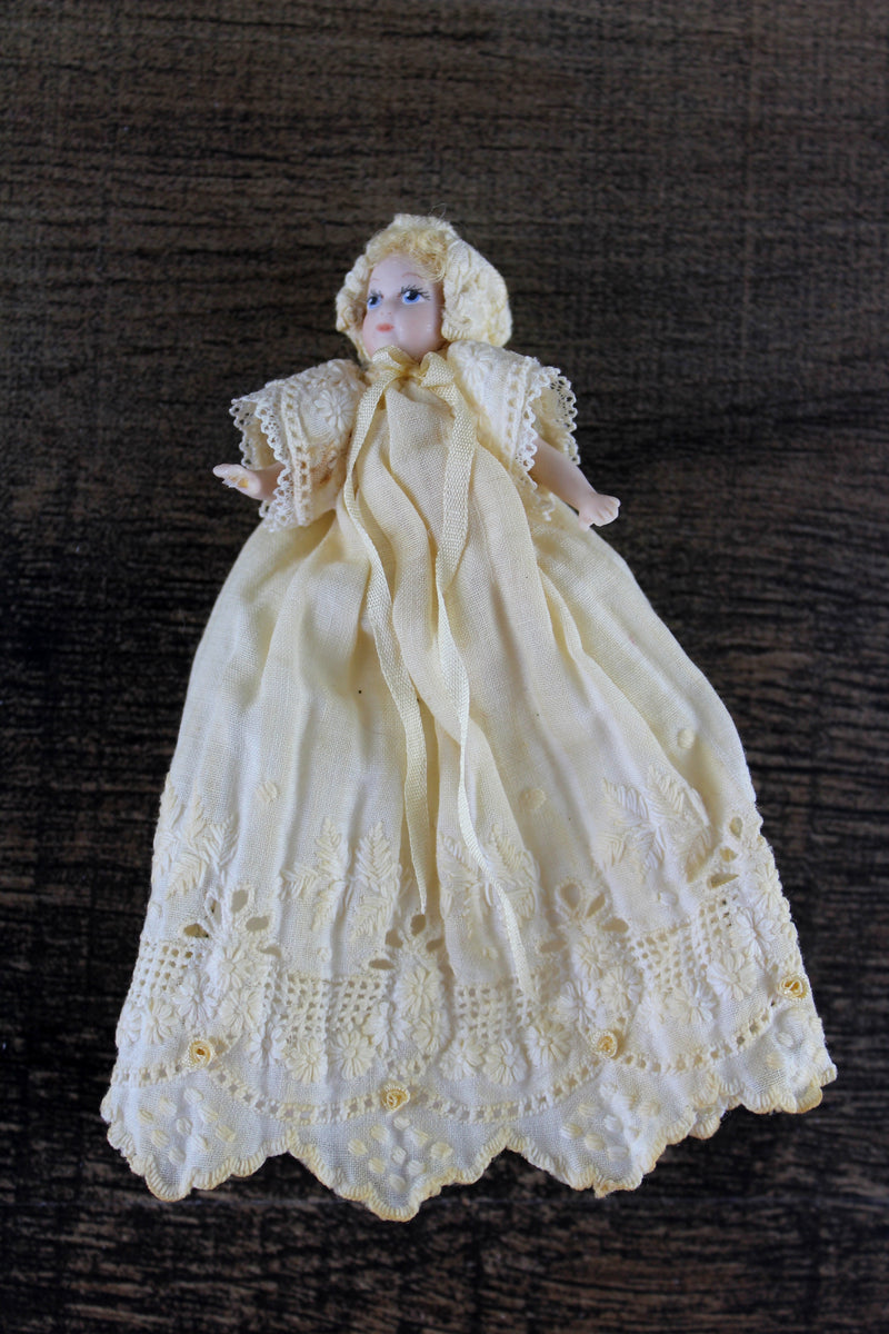 Artisan-Made Vintage 1:12 Dollhouse Porcelain Bisque Baby Figurine in ...