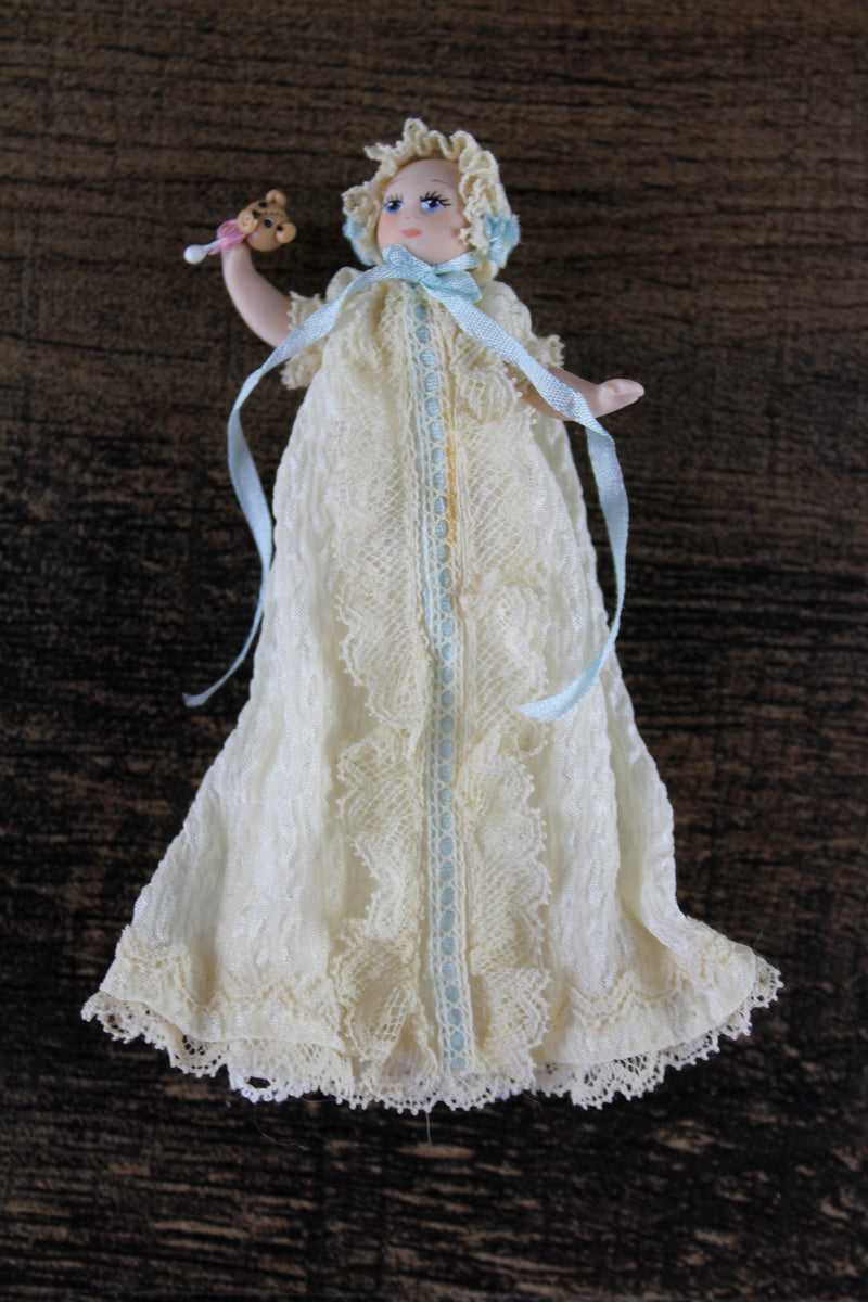 Artisan-Made Vintage 1:12 Dollhouse Porcelain Bisque Baby Figurine in ...