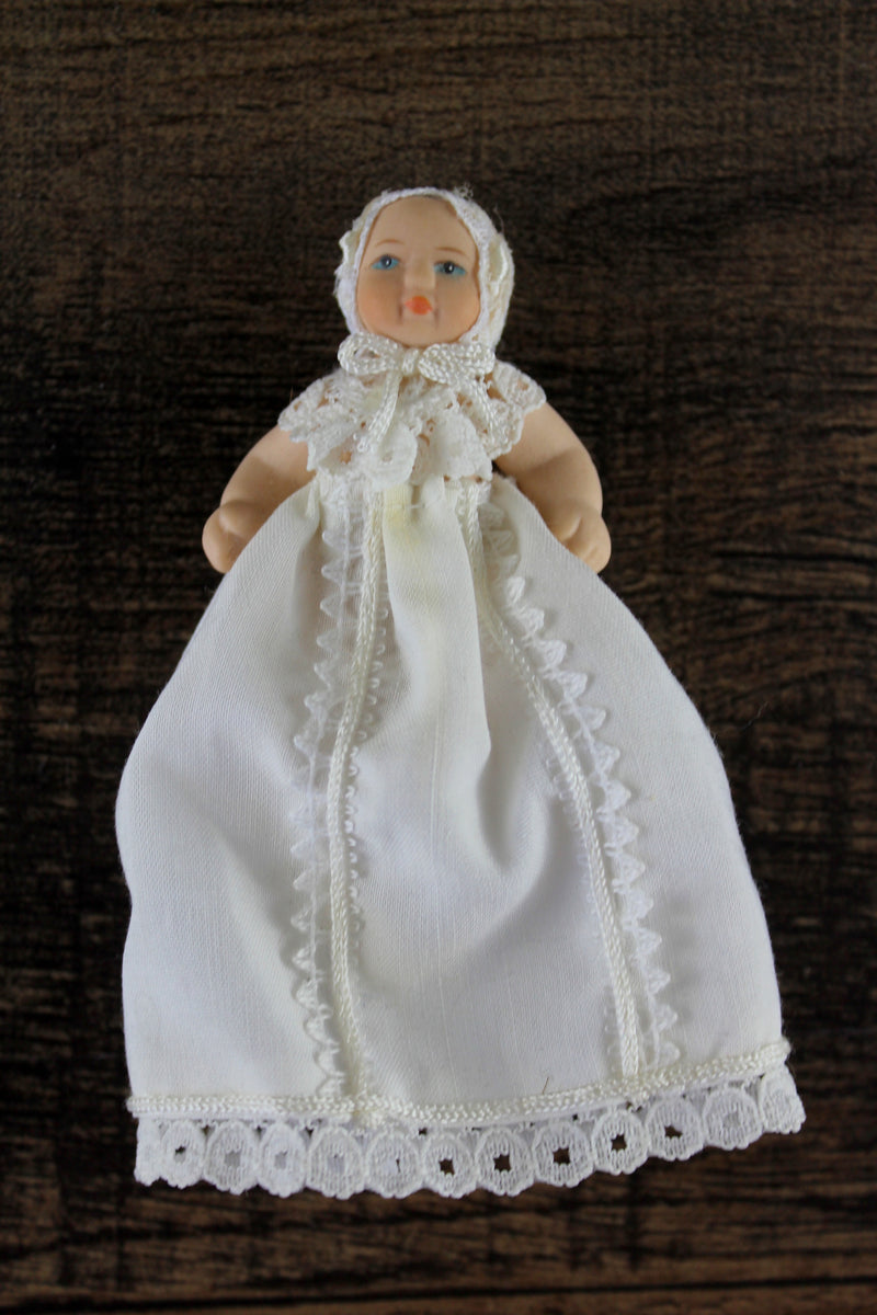 Artisan-Made Vintage 1:12 Dollhouse Porcelain Bisque Baby Figurine in ...