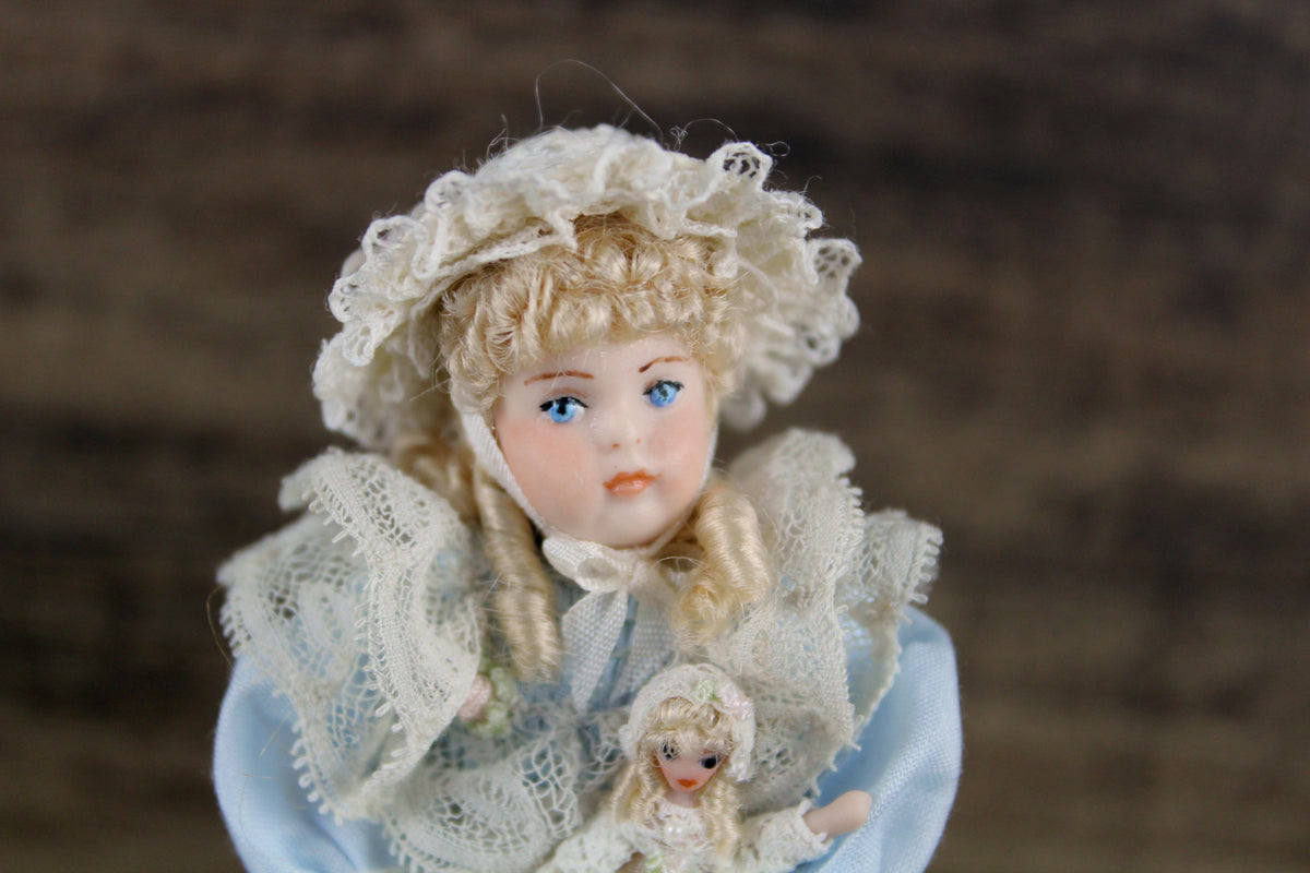 Artisan-Made Vintage 1:12 Dollhouse Porcelain Bisque Girl Figurine in ...