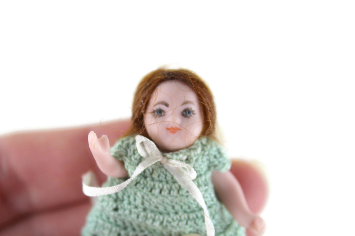 Artisan-Made Vintage 1:12 Dollhouse Porcelain Bisque Girl Figurine in ...