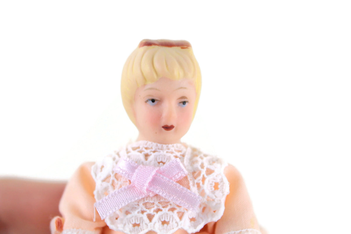 Artisan-Made Vintage 1:12 Dollhouse Porcelain Bisque Girl Figurine in ...
