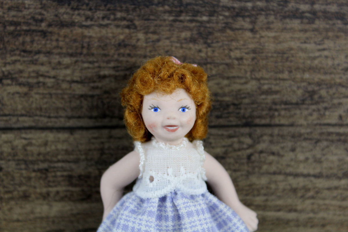 Artisan-Made Vintage 1:12 Dollhouse Porcelain Bisque Girl Figurine in ...