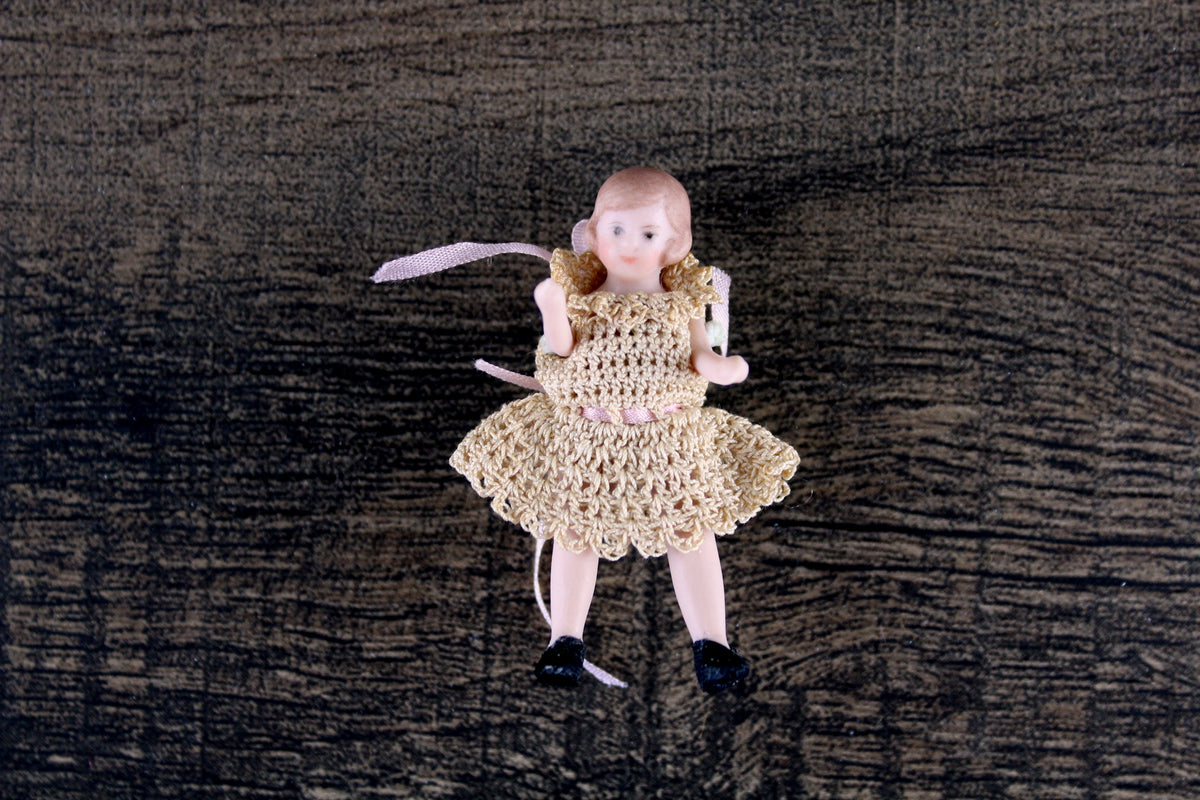 Artisan-Made Vintage 1:12 Dollhouse Porcelain Bisque Girl Figurine in ...