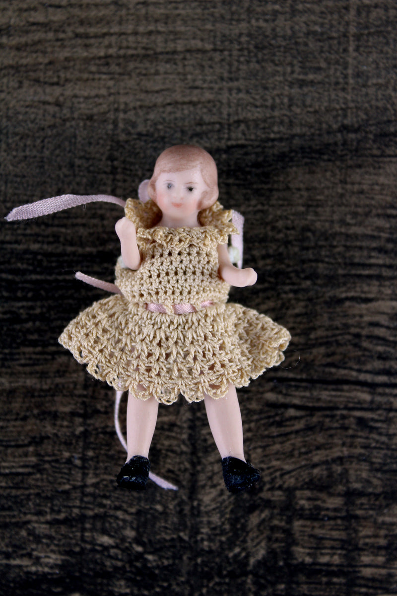 Artisan-Made Vintage 1:12 Dollhouse Porcelain Bisque Girl Figurine in ...