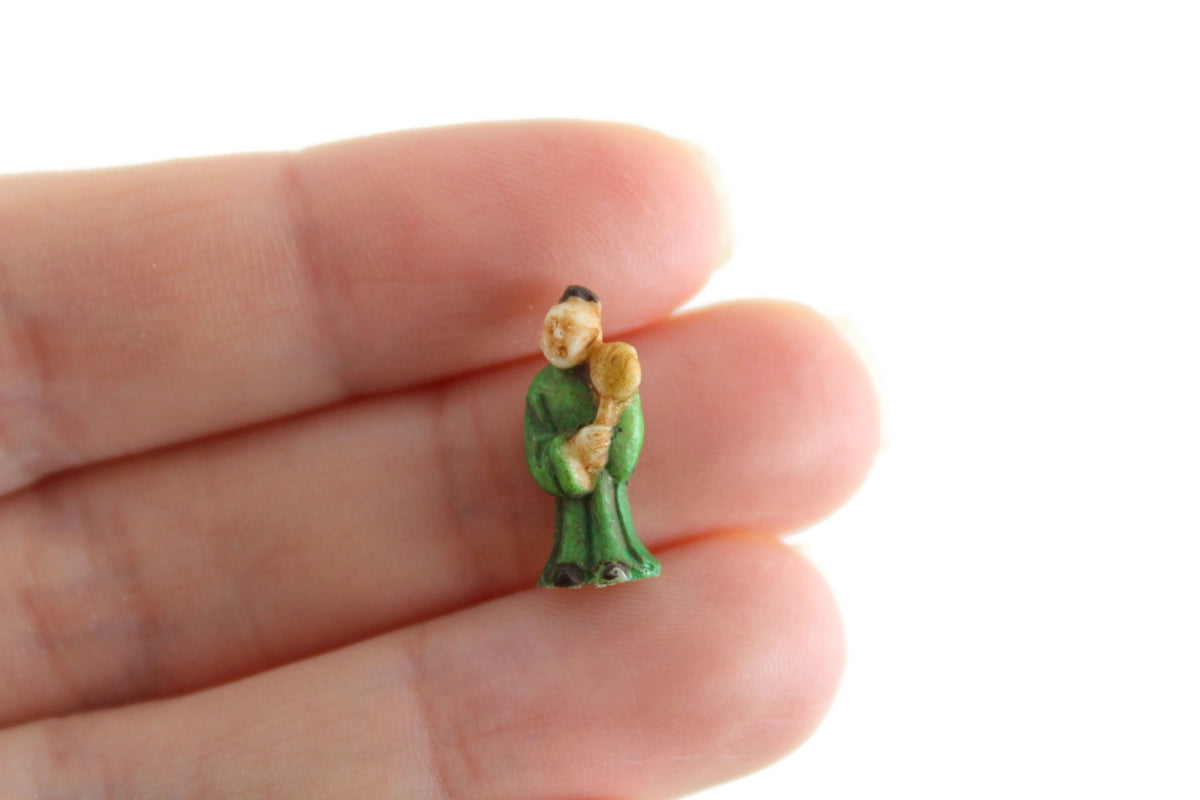 Vintage 1:12 Miniature Dollhouse Asian Man Figurine in Green Robe – The ...