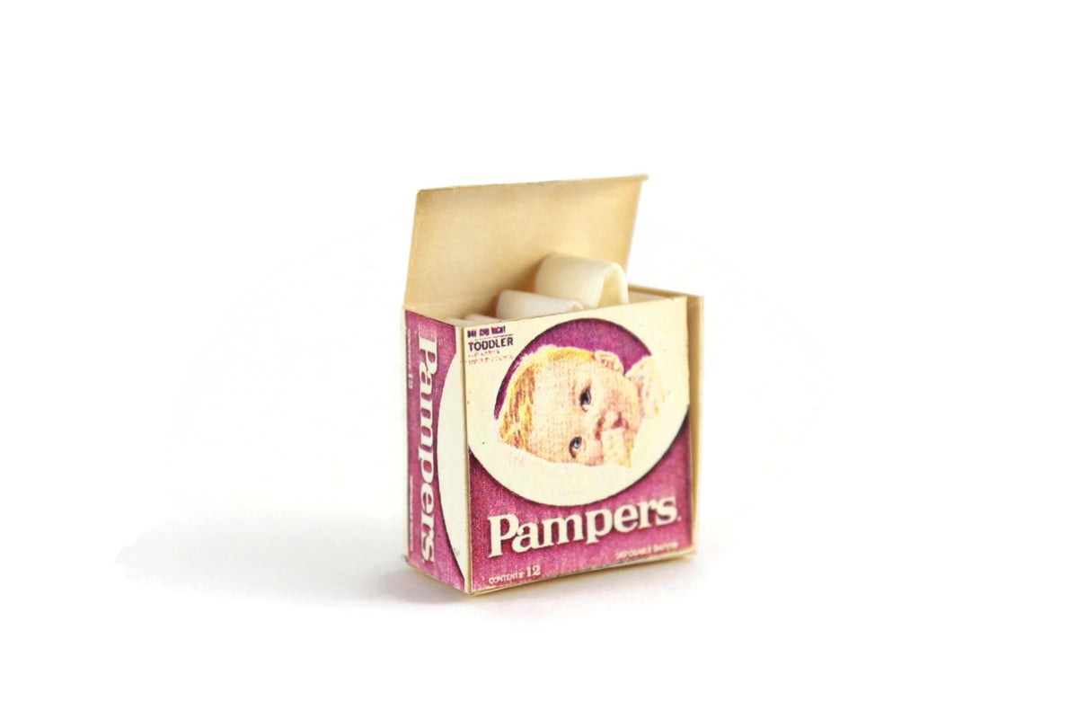 Vintage 1:12 Miniature Dollhouse Box of Pampers Baby Diapers – The ...
