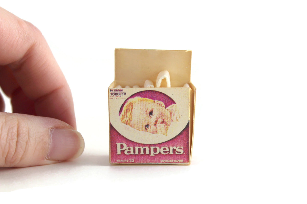Vintage 1:12 Miniature Dollhouse Box of Pampers Baby Diapers – The ...