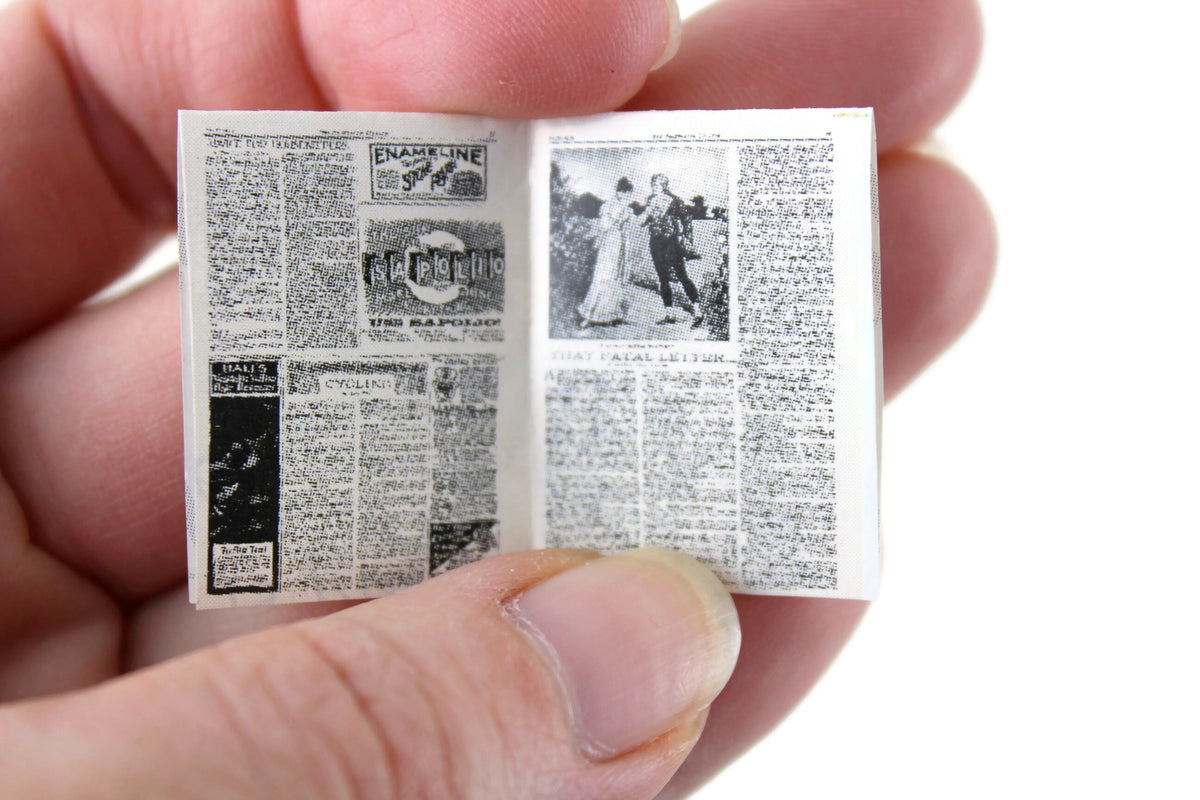 Vintage 1:12 Miniature Dollhouse Newspaper – The Mustard Dandelion