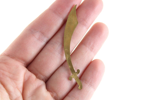 Vintage 1:12 Miniature Dollhouse Gold Metal Cutlass Sword Wall Hanging ...