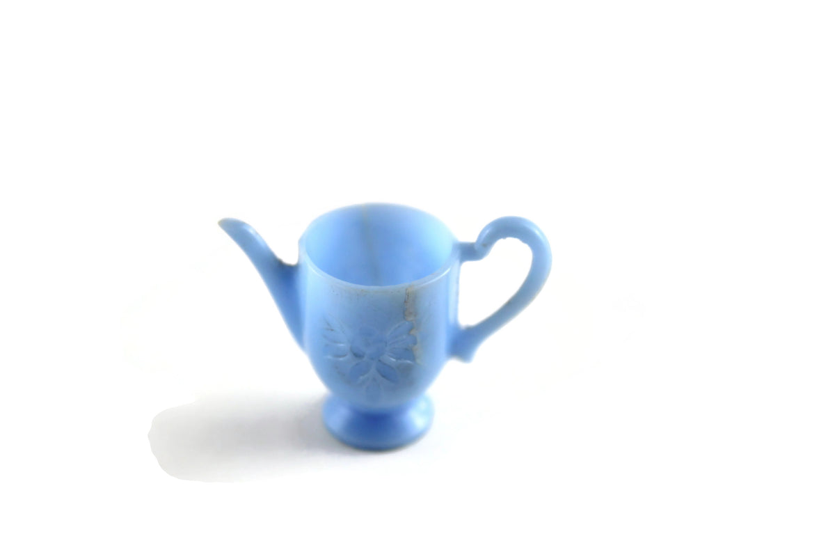 Vintage 1:12 Miniature Dollhouse Blue Floral Plastic Pitcher or Vase ...