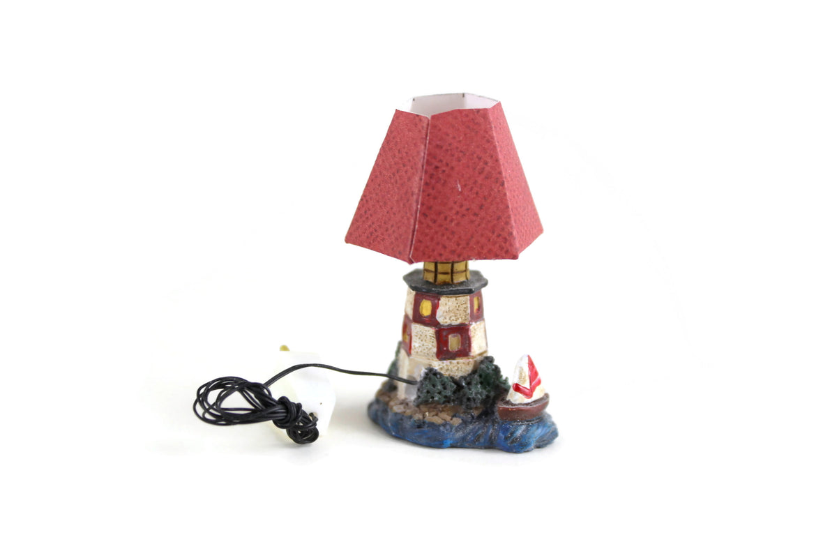 Vintage 1:12 Miniature Dollhouse Working 12V Plug-In Lighthouse Table ...