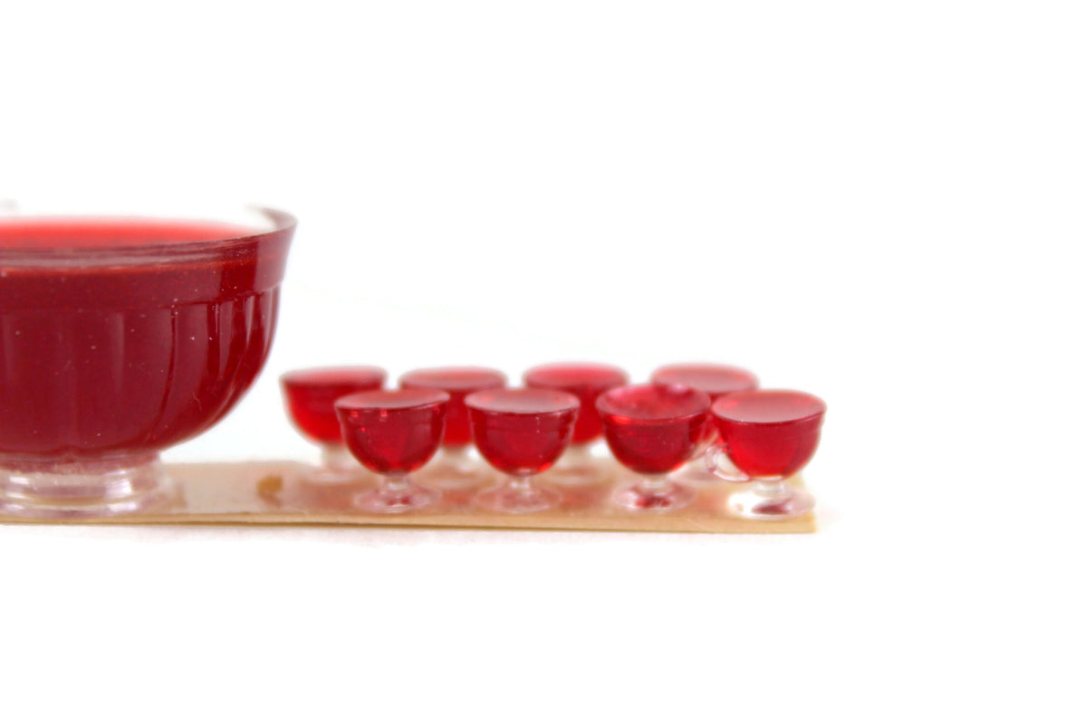 New Vintage 1:12 Miniature Dollhouse Red Punch Bowl Set – The Mustard ...