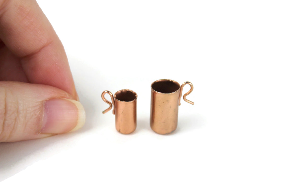 Set of 2 Vintage 1:12 Miniature Dollhouse Copper Measuring Cups – The ...