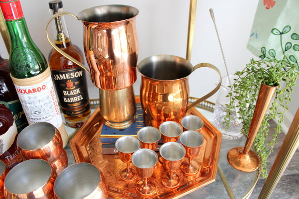 Vintage Coppercraft Guild Set of 9 Copper Cordial Glasses – The Mustard ...