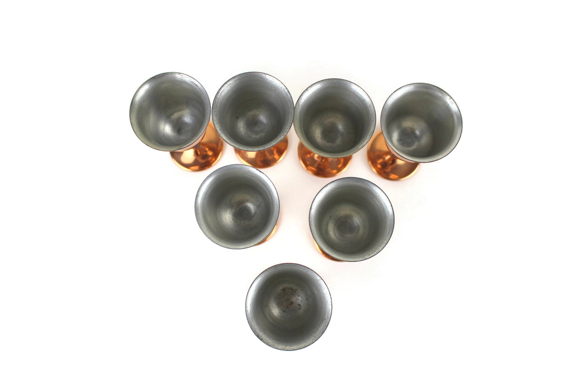 Vintage Coppercraft Guild Set of 9 Copper Cordial Glasses – The Mustard ...